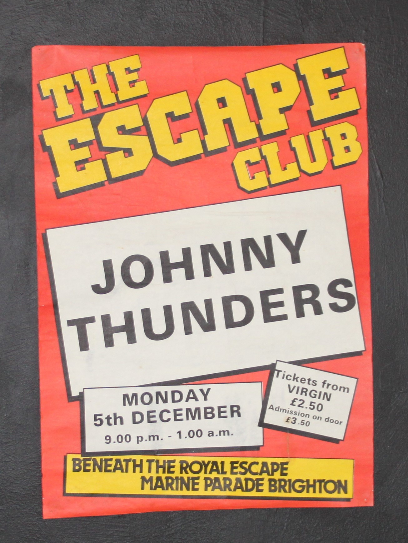Johnny Thunders Brighton 1983 - punk rock posters